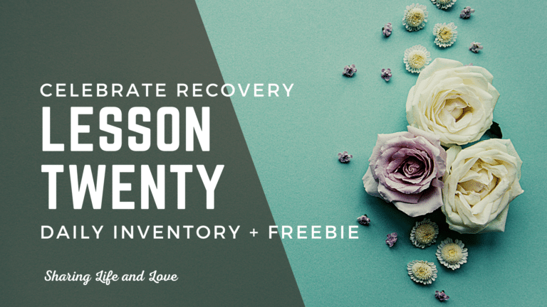 Celebrate Recovery Lesson 20: Daily Inventory (Free Worksheet ...