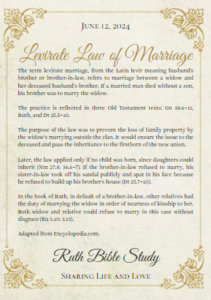 Levirate Law of Marriage Printable (1-Page) - Sharing Life and Love