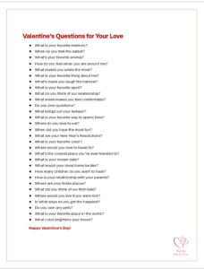 Free Valentines Questions Printable (1 Page) - Sharing Life and Love